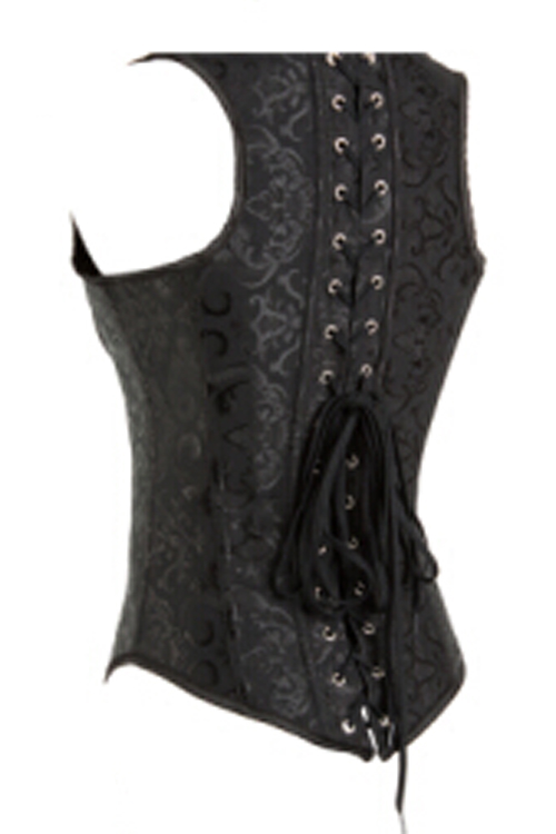 Stunning Brocade Underbust Corset with Straps, Front Busk & Back Lace ...