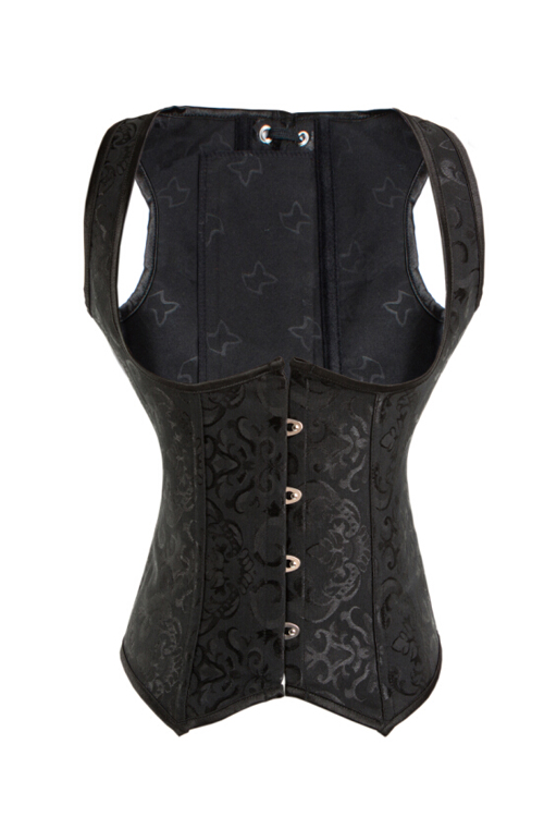 Stunning Brocade Underbust Corset with Straps, Front Busk & Back Lace ...
