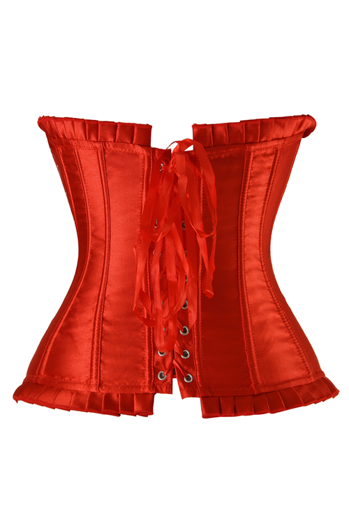 Fiery Red Corset With Glittering Diamante Front Panels and Red Matching ...